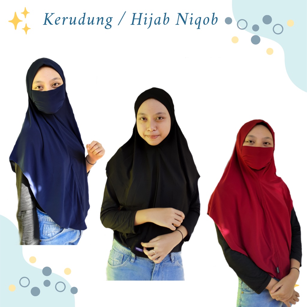 Jual [COD] hijab instan masker / hijab khimar hijab syari niqob ...