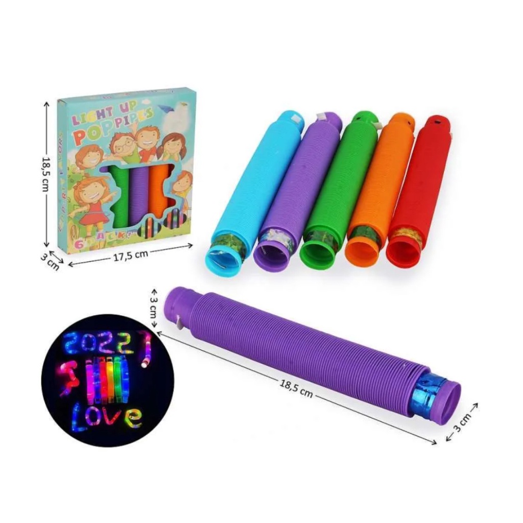 Jual PAKET Mainan Viral Light Up Pop Pipes 1 box Premium | Shopee Indonesia