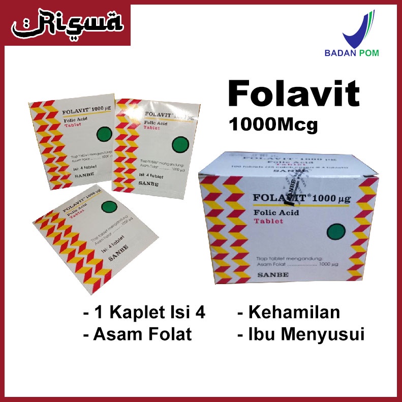 Jual Folavit Asam Folat 1000 mcg Promil Folavit Untuk Program Hamil ...