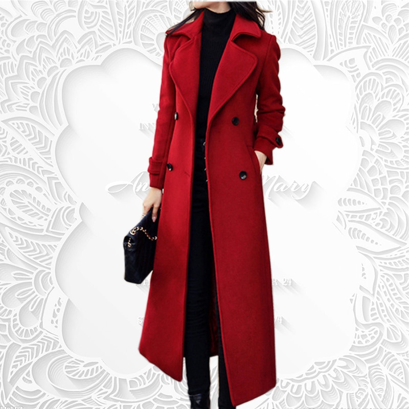 Jual Long Coat Tebal Wanita-Jaket Panjang Mantel Musim Dingin Wanita ...
