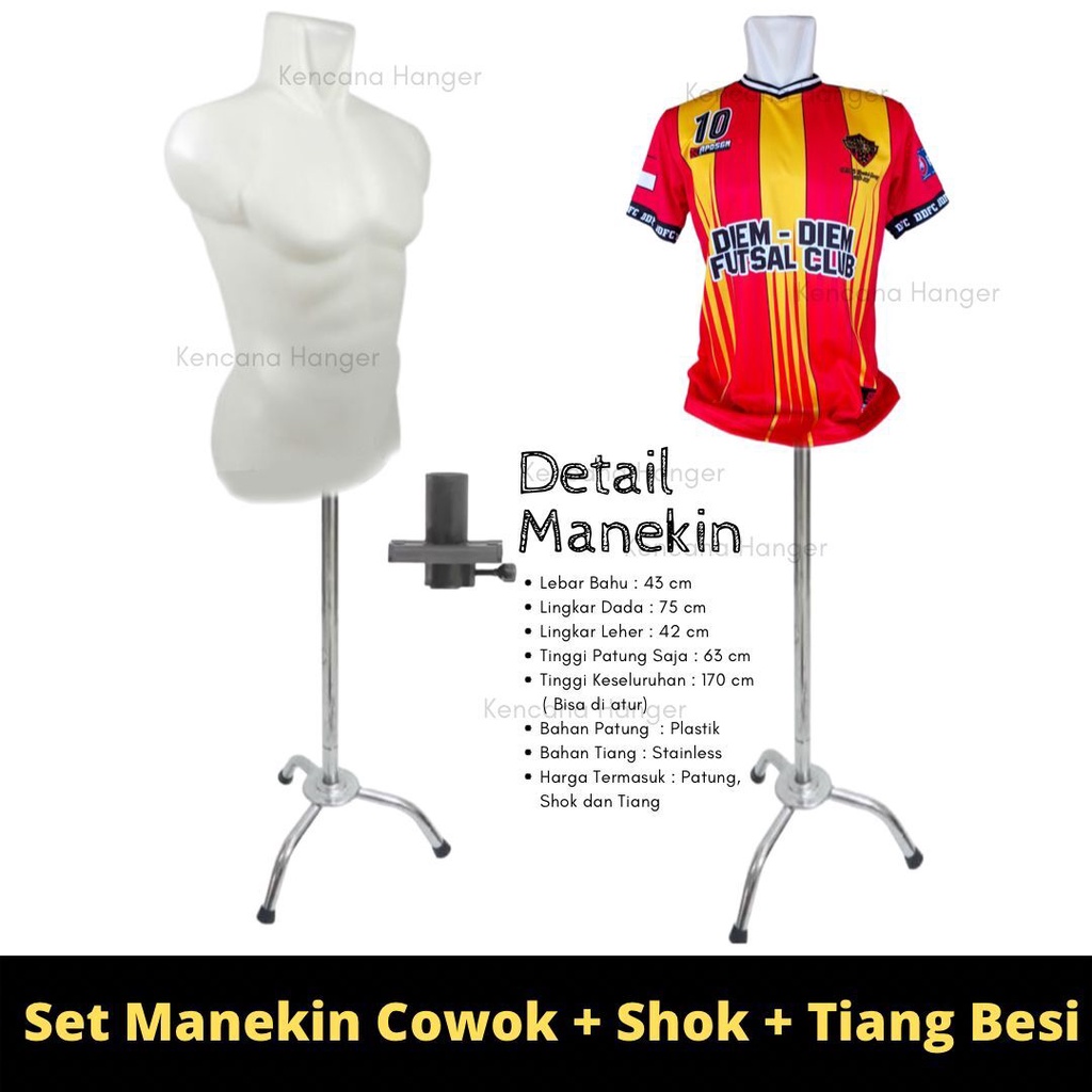 Jual SET Manekin Bodi Cowok Otot Bening + Kaki Besi / Kaki Kayu + Sok ...