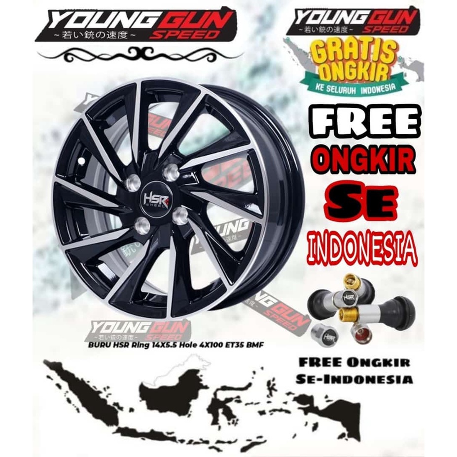 Jual Velg Racing R14 HSR BURU Velg Mobil Ring 14 Brio Ayla Agya Sigra Calya Karimun Mirage ...