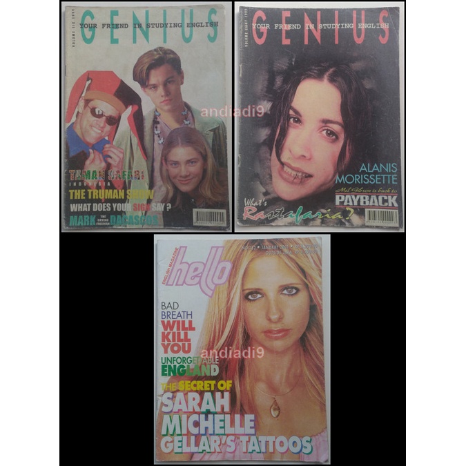 Jual MAJALAH HELLO SARAH MICHELLE GELLAR MAJALAH GENIUS LEONARDO ...