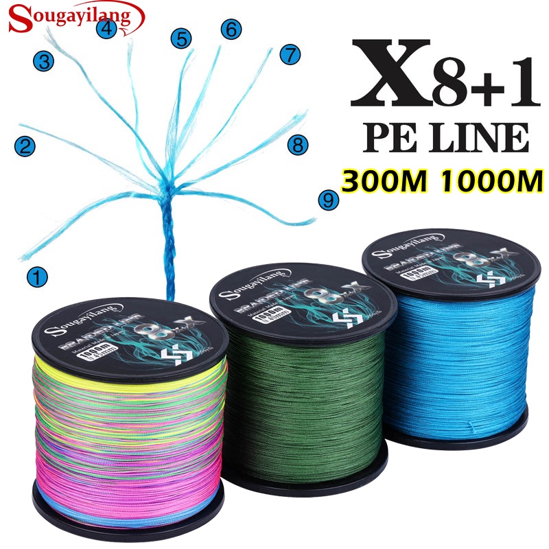 Jual Sougayilang Senar PE X8+1 300M 1000M Senar Pancing X9 Kuat Dan Anti Keriting Braided Benang ...