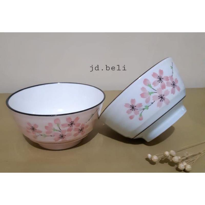 Jual Mangkuk St Moritz motif bunga sakura pink green/Bowl/Mangkuk motif ...
