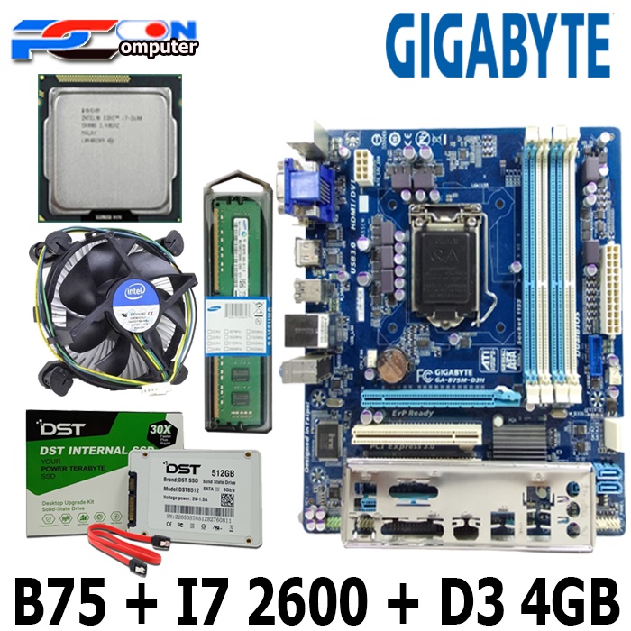 Jual Paket Mainboard Mobo Motherboard B75 Dengan processor i7 | Shopee ...