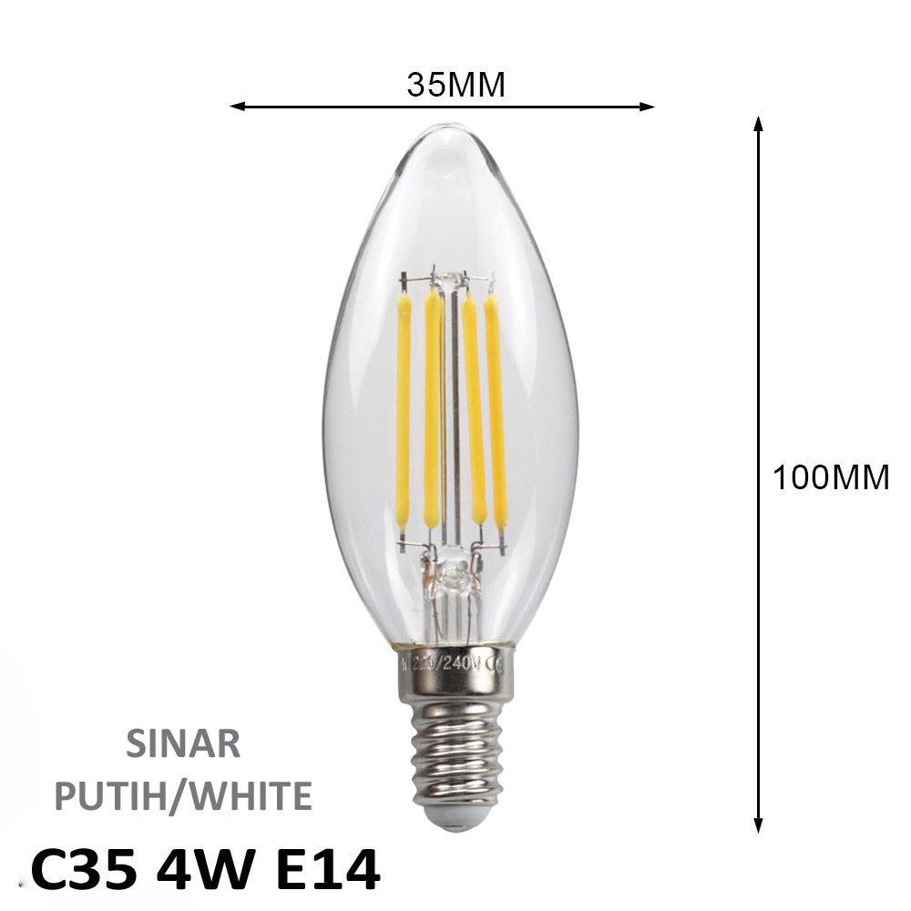 Jual LAMPU LED Filamen 4 watt Edison 4w / Filament LED 4 w bulb 4watt ...