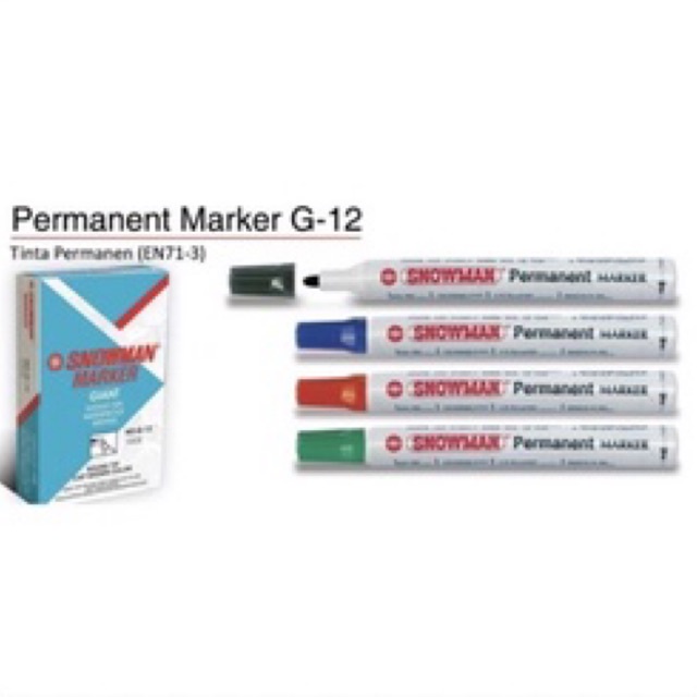 Jual Spidol Snowman Permanen Marker G-12 | Shopee Indonesia