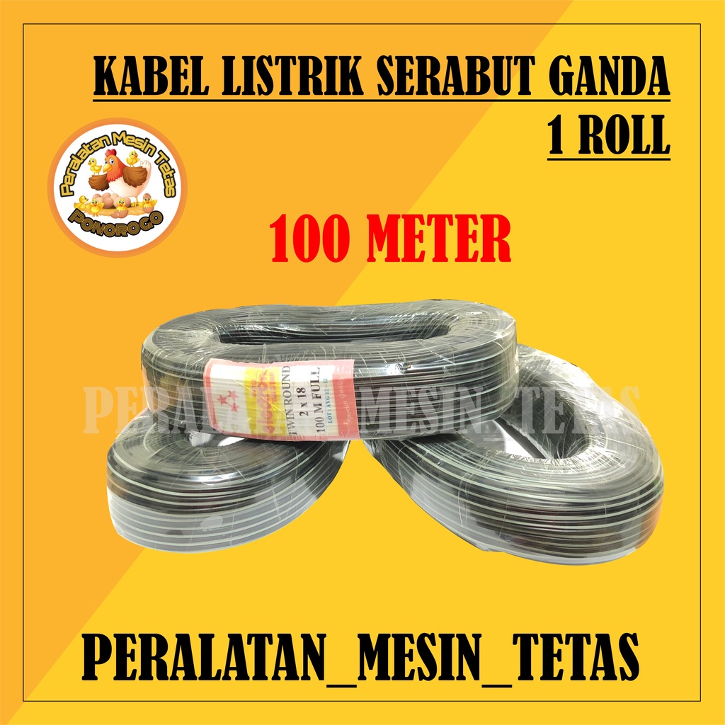 Jual Kabel Listrik Serabut Ganda Tembaga ASLI 2 X 18 100 METER | Shopee ...