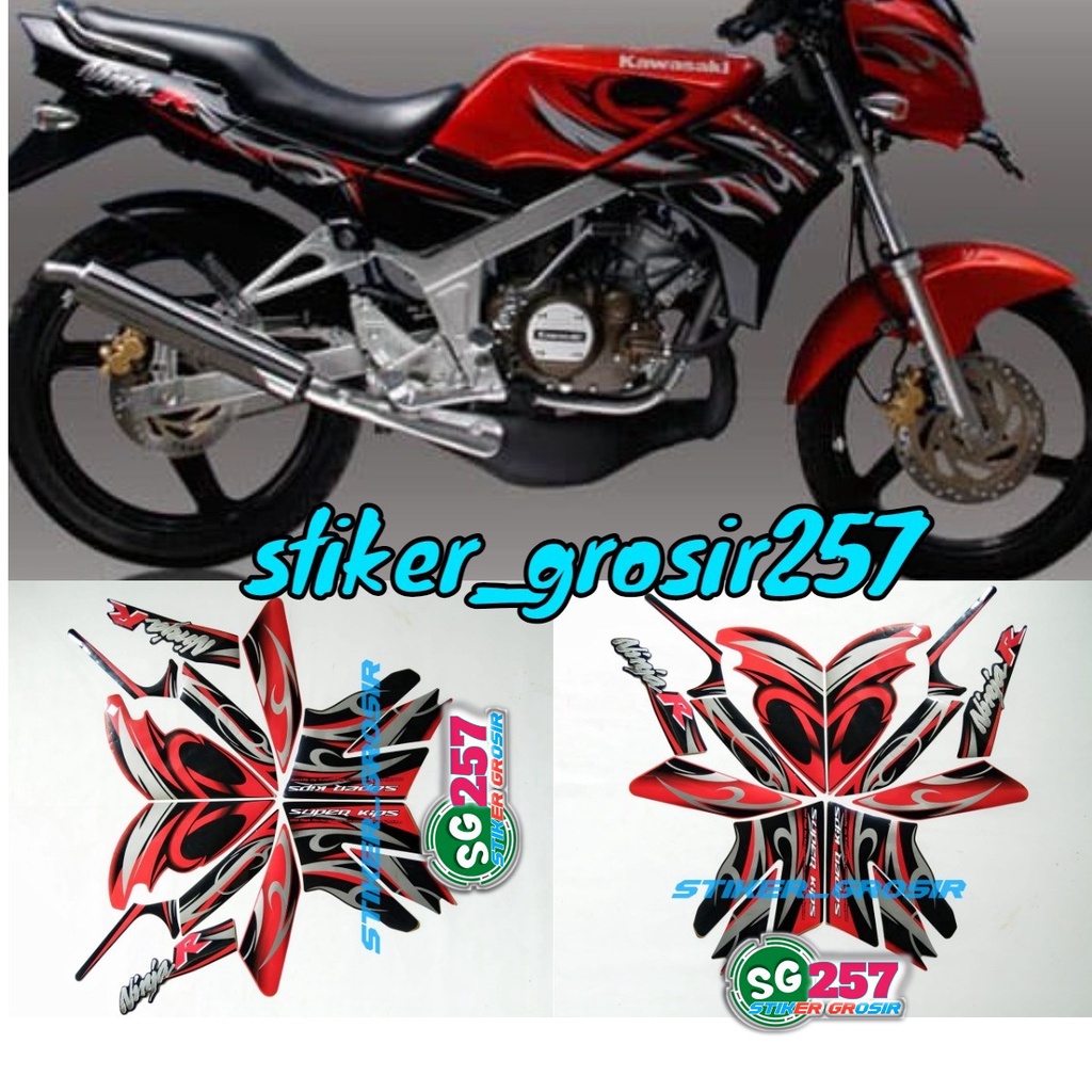 Jual STIKER STRIPING LIS LES BODY KAWASAKI NINJA R 2012 2013 MERAH ...