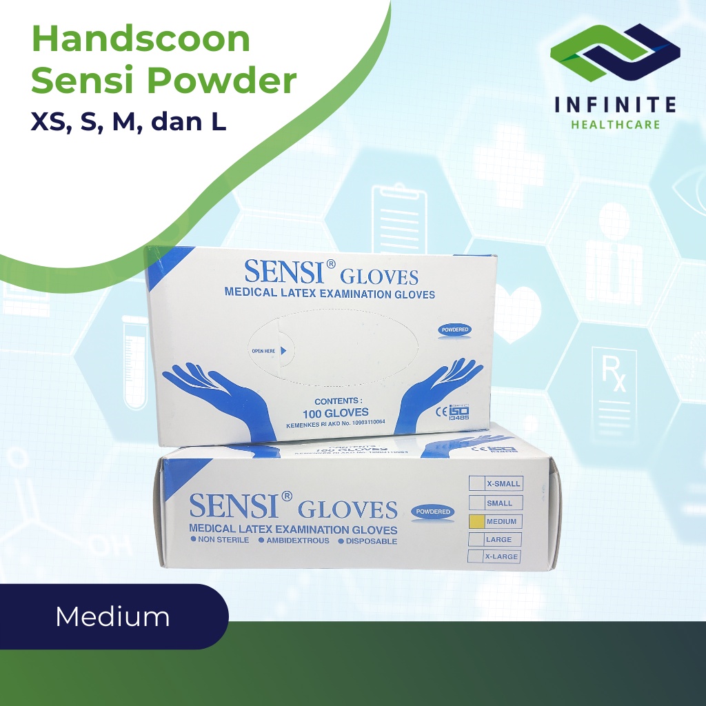 Jual Handscoon Medis Sensi Gloves Powder Sarung Tangan Latex Original ...