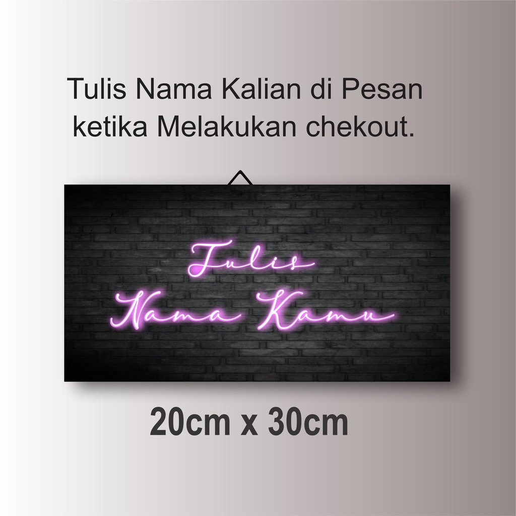 Jual Poster Frame Kayu CUSTOM NAMA | Hiasan Dinding Kamar BEBAS REQUEST ...
