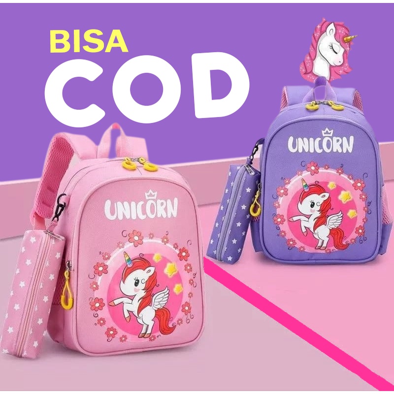 Jual Tas Ransel Sekolah Anak Perempuan TK PAUD SD Gambar Unicorn | Shopee Indonesia