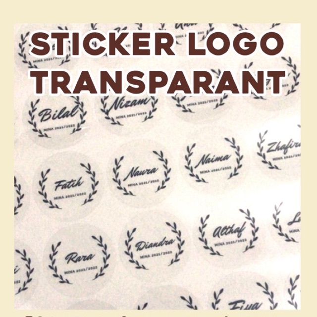 Jual Sticker logo transparant / sticker bening Custom perlembar A3 made ...
