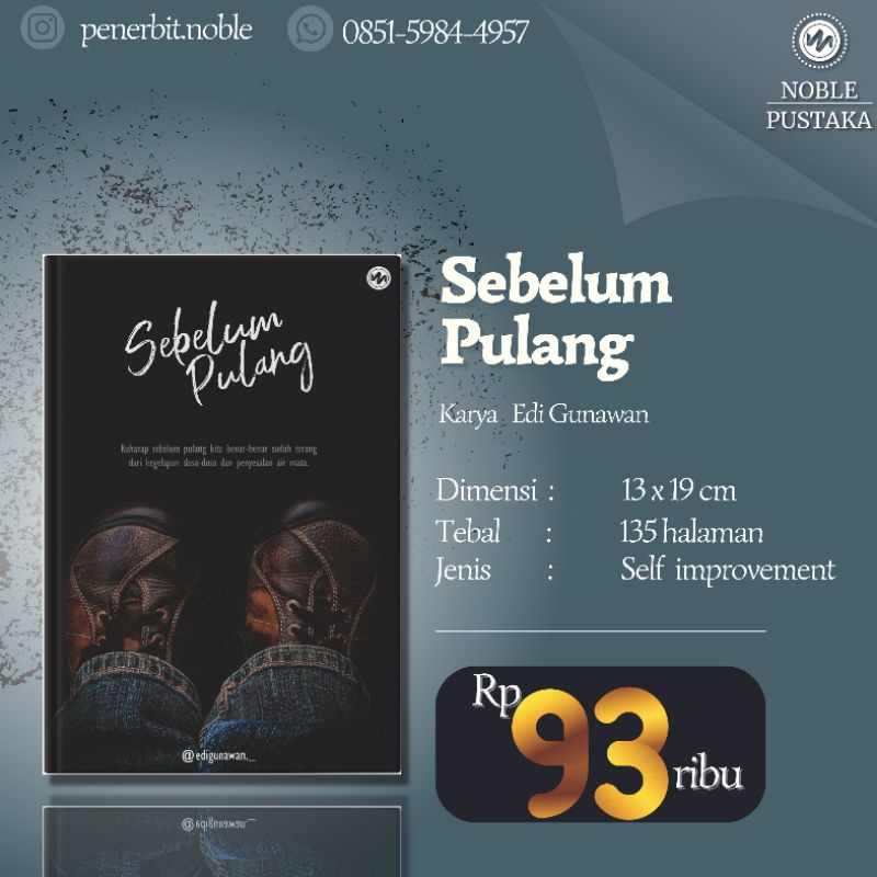 Jual Buku Self Improvement Motivasi Sebelum Pulang karya Edi Gunawan ...