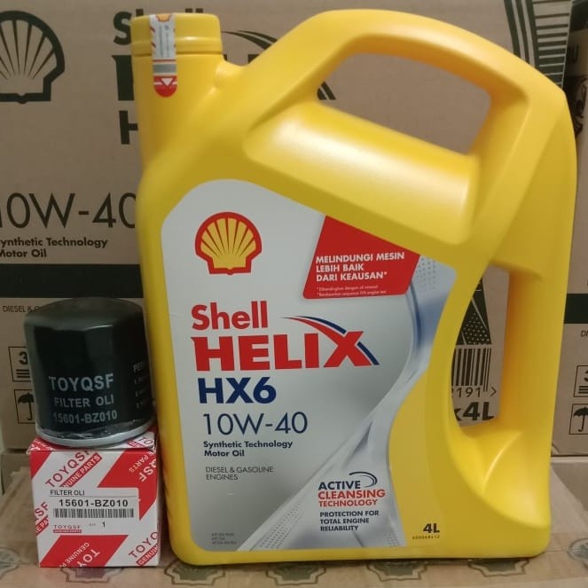 Jual Shell Helix HX6 10W-40 Paket Filter Oli OEM avanza ,Xenia,Agya ...