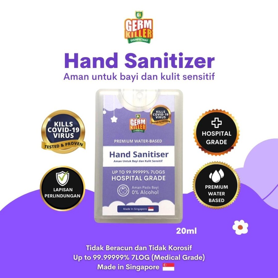 Jual Germ Killer Hand Sanitizer Water 20 ml | Shopee Indonesia