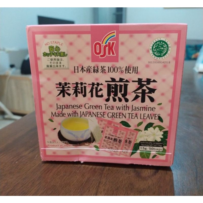 Jual Teh Hijau Jasmine Jepang/ OSK Japanese green Tea With Jasmine 50 Sachet | Shopee Indonesia
