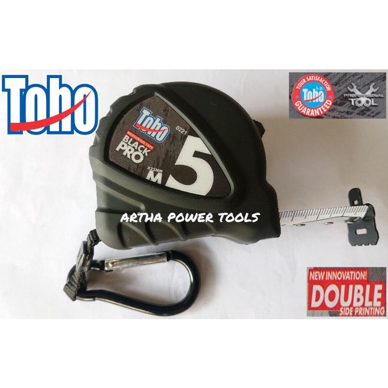 Jual Meteran tangan TERBAIK/meteran toho blackpro 5 mtr originally toho ...