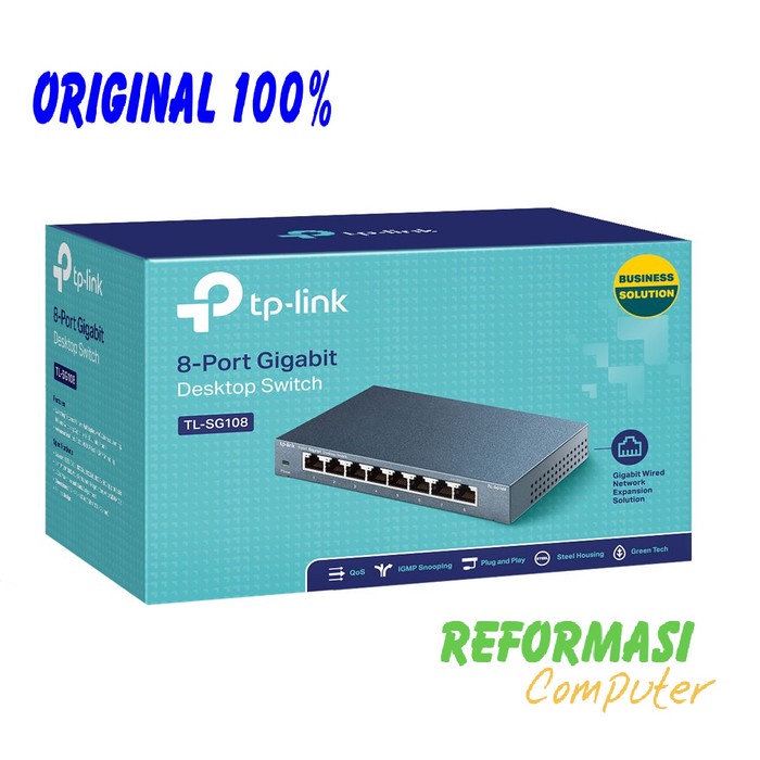 Jual Tp-Link Tl-Sg108 8-Port Desktop Gigabit Switch, Steel Case | Shopee Indonesia