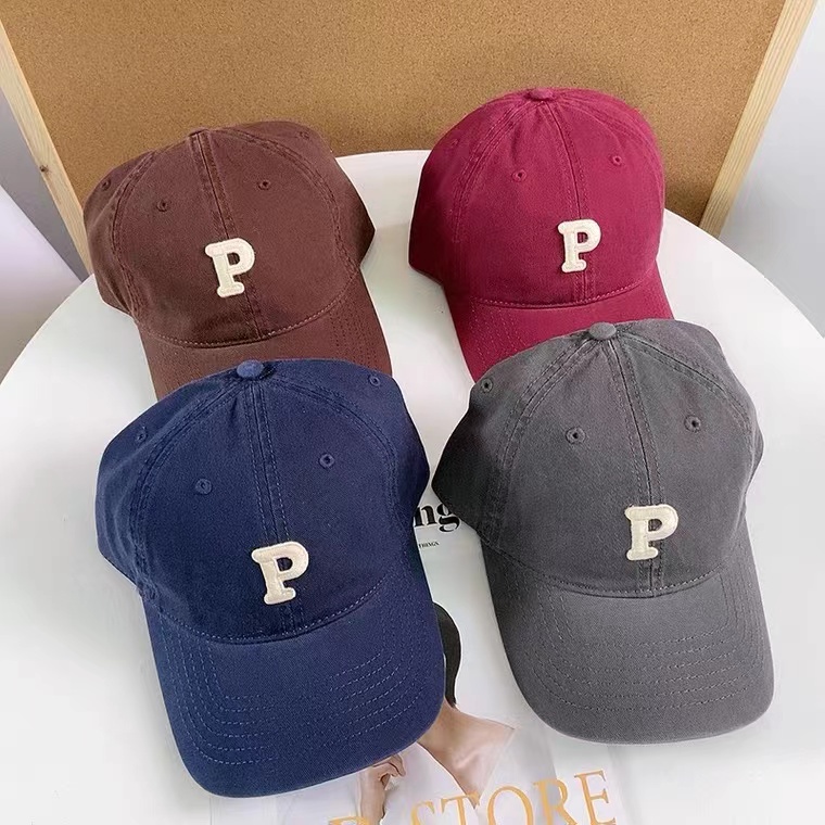Jual KKV - LETTER-P Baseball Cap Topi Bisbol Pria Wanita Bordir Huruf P ...