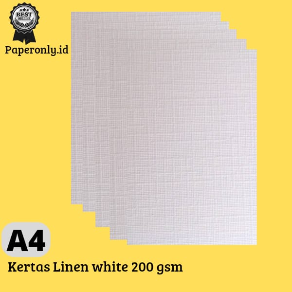 Jual Kertas Linen A4 Putih 200 gram isi 50 lembar | Shopee Indonesia