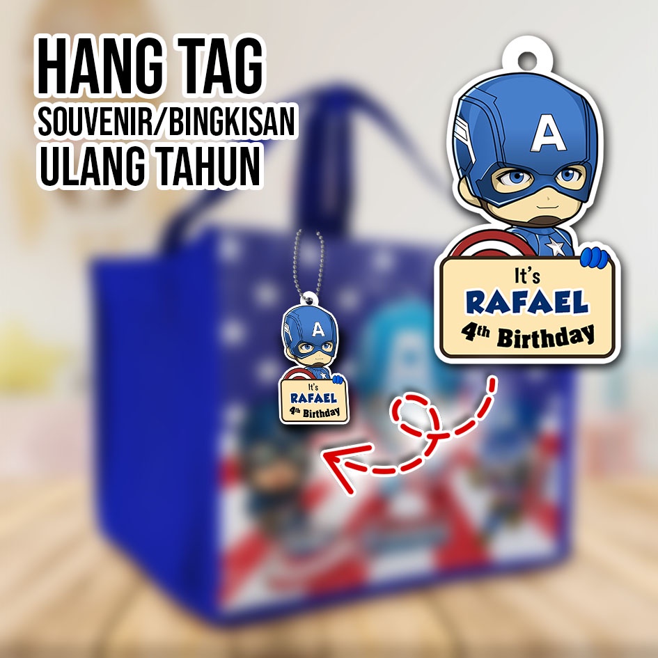 Jual [27pcs] HANG TAG ULANG TAHUN ANAK CAPTAIN AMERICA KAPTEN AMERIKA ...