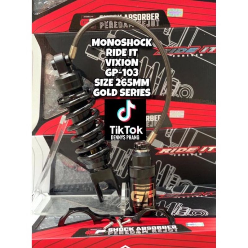 Jual Monoshock Tabung Pisah Vixion Ride it GP 103 black series double click fungsi Yamaha R15 ...