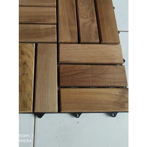 Jual Decking Tile - Ubin Kayu Jati Mozaik Bongkar Pasang - Lantai Pool ...