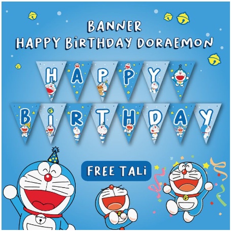 Jual BANNER HAPPY BIRTHDAY DORAEMON DEKORASI ULANGTAHUN ULTAH TOPPER ...