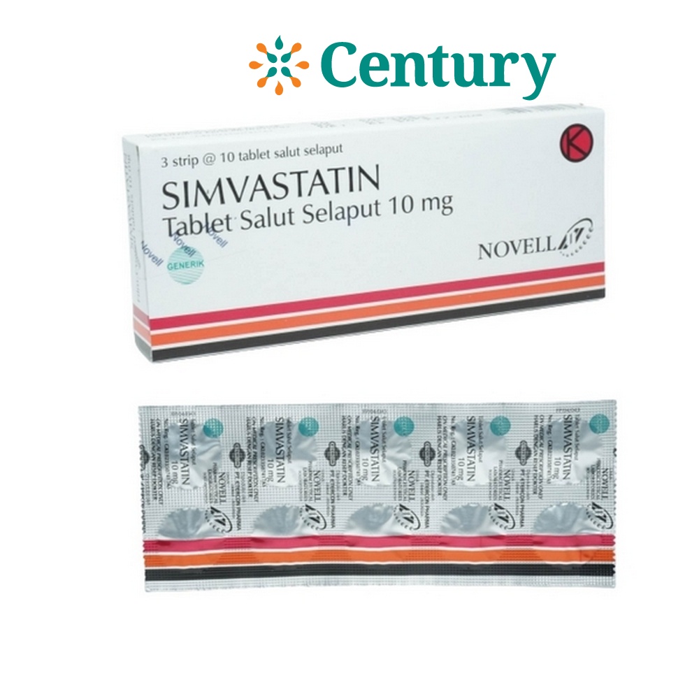 Jual SIMVASTATIN 10 MG NOVELL 1 STRIP ISI 10 TAB / OBAT KOLESTEROL ...