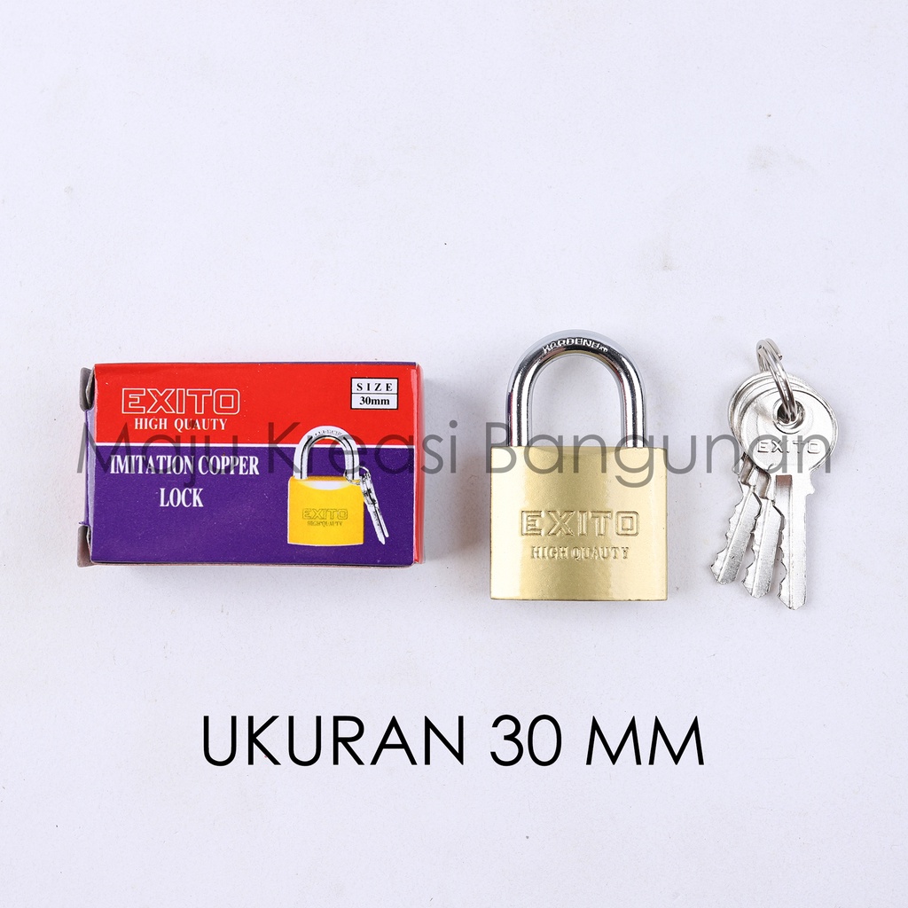 Jual Gembok EXITO 30mm Rumah Pagar Pintu Padlock Kuning Besi Pendek ...