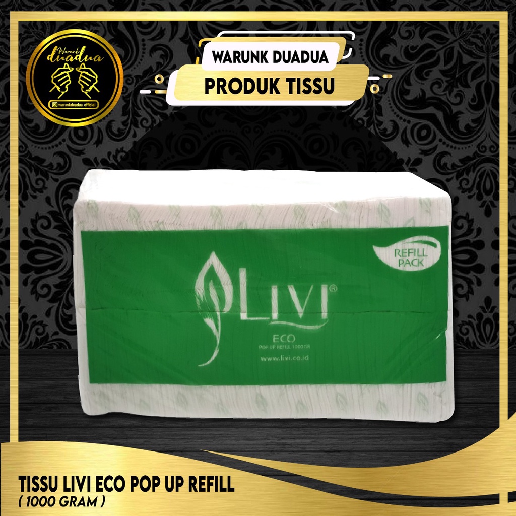 Jual TISSU LIVI ECO POP UP REFILL 1000 GR / TISU WAJAH / TISU REFIL ...
