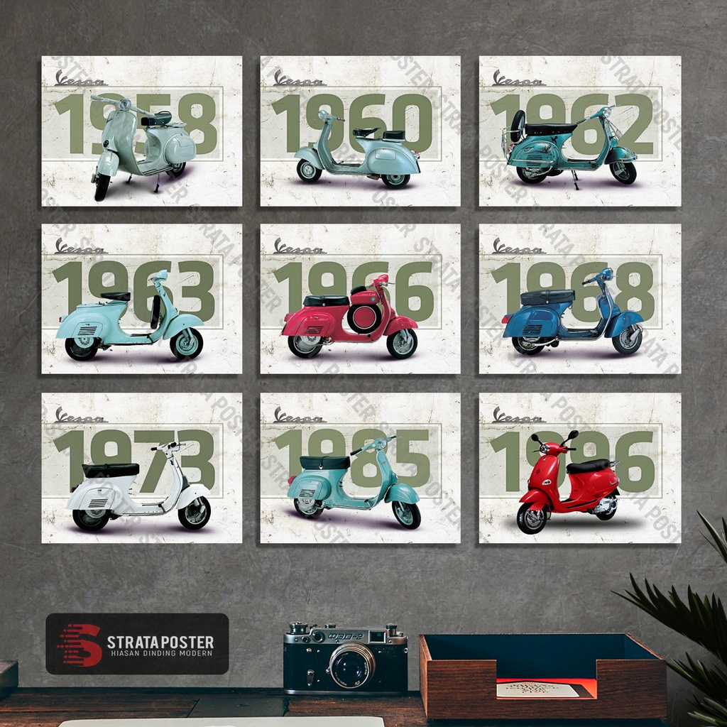 Jual Poster vespa Hiasan dinding motor Pajangan retro vintage Wall ...