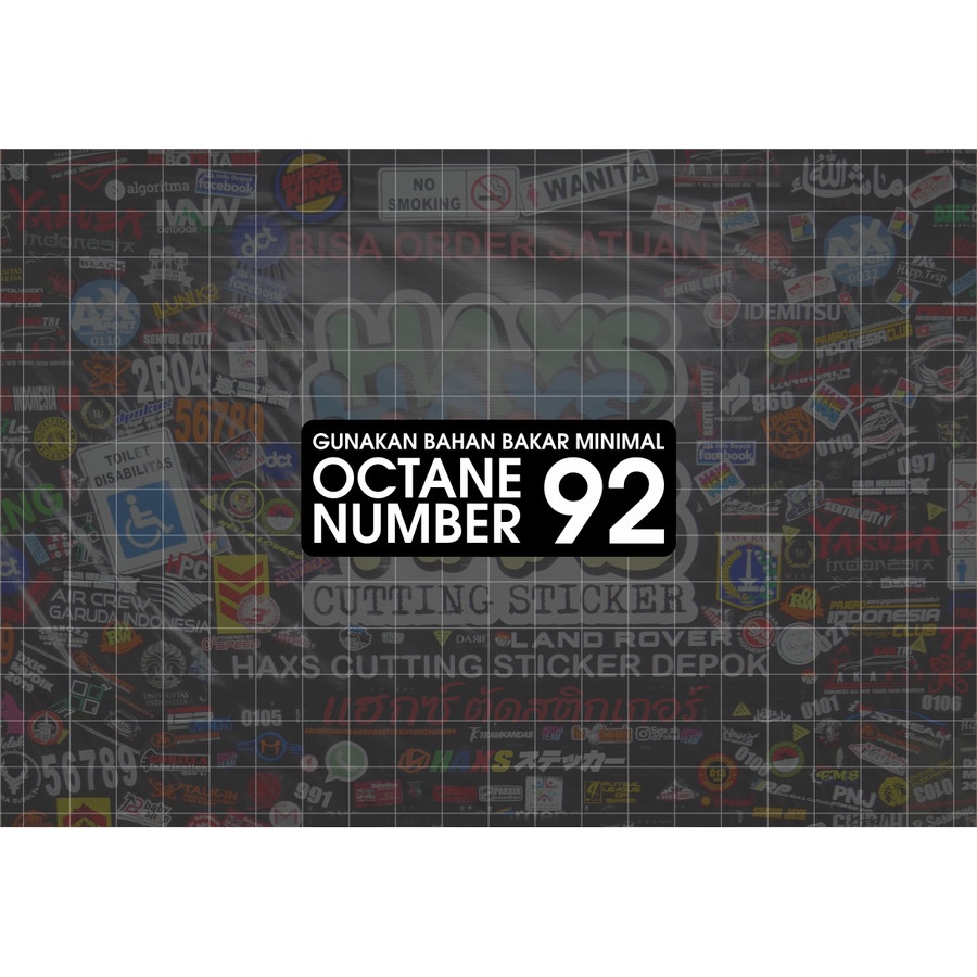 Jual Cutting Sticker Octane Number 92 10 Cm Untuk Motor Mobil | Shopee ...