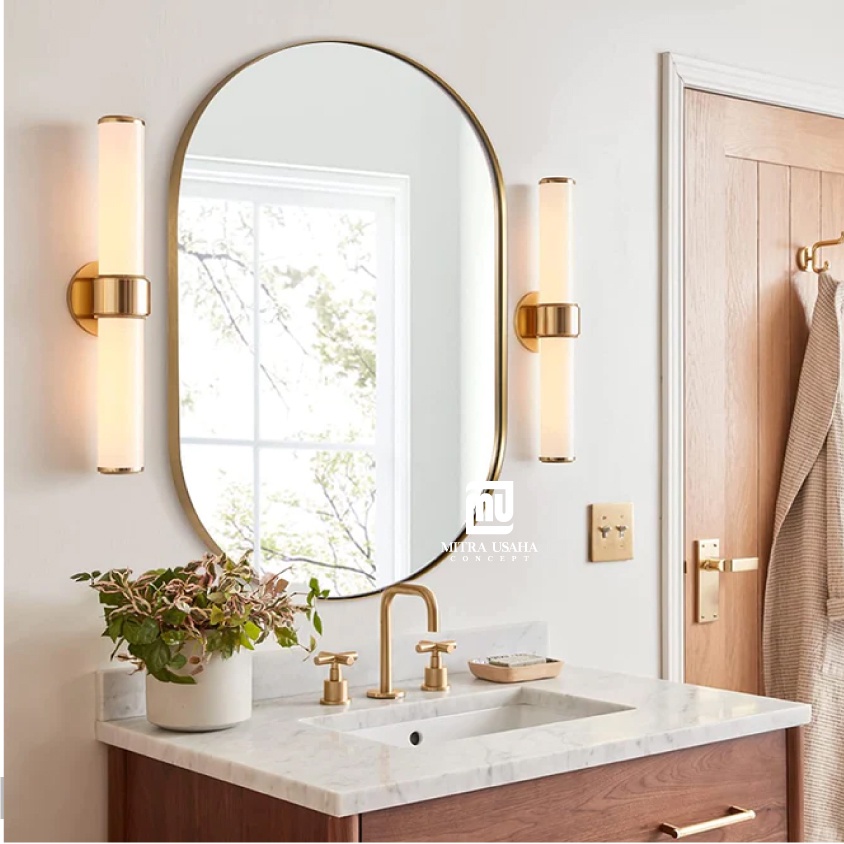 Jual Oval mirror 60x80, Cermin besi oval, wall mirror, Cermin wastafel ...