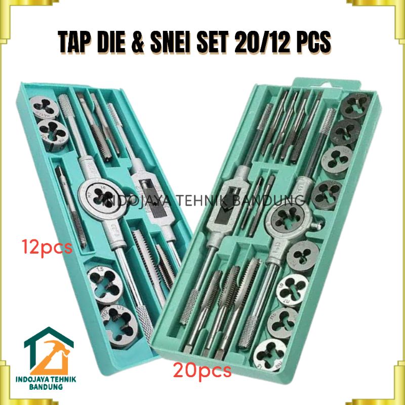 Jual Tap Die set Alat Snai dan Tap Ulir drat Mur baut alat Senai 12 ...