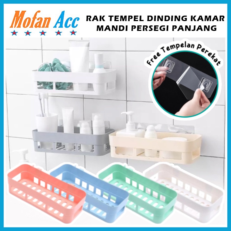 Jual Rak Tempel Dinding Kamar Mandi / Bathroom Shelves Plastik / Tempat ...