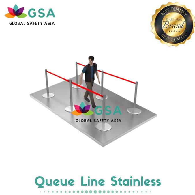 Jual Queue Line Stainless Tiang Antrian Pita 3 Meter | Shopee Indonesia