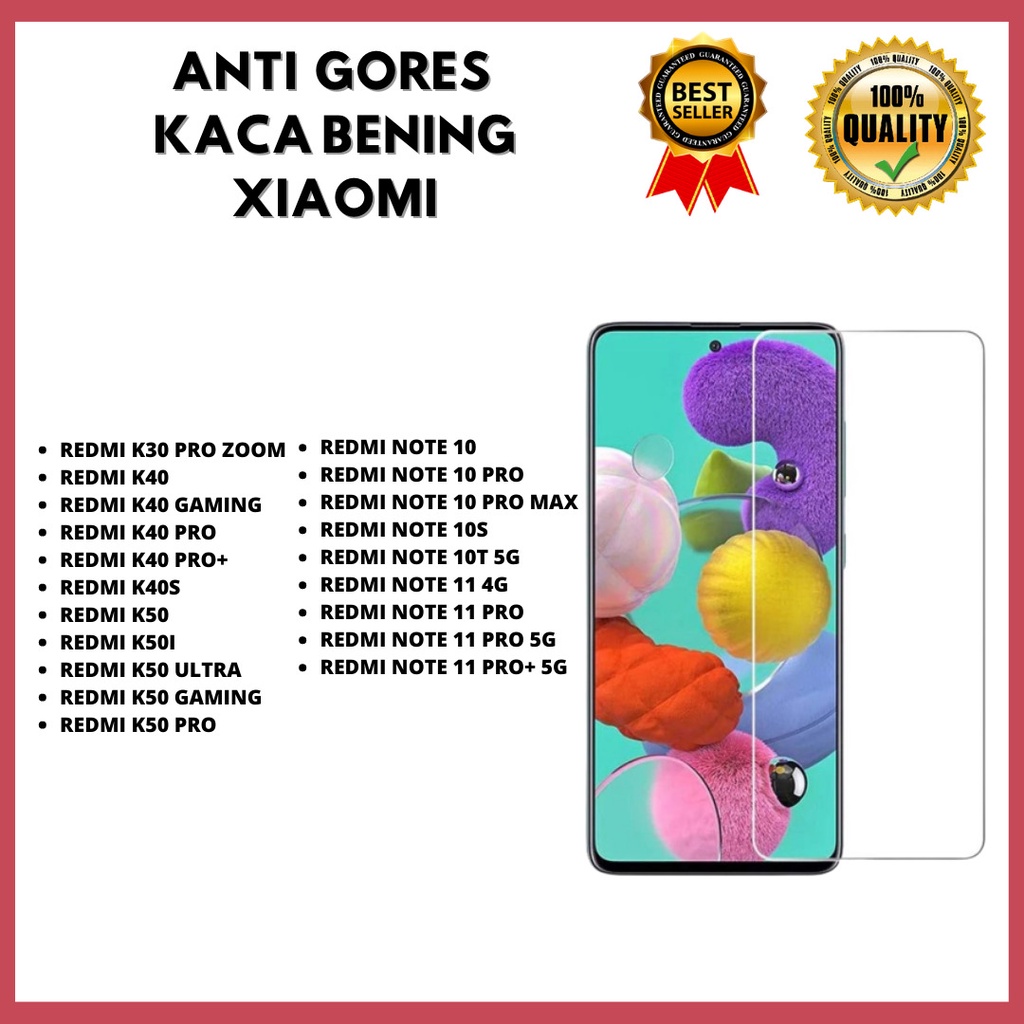Jual Tempered Glass Kaca Bening REDMI K30 PRO ZOOM-K40-K40 GAMING-K40 PRO-K40 PRO+-REDM K40S-K50 ...