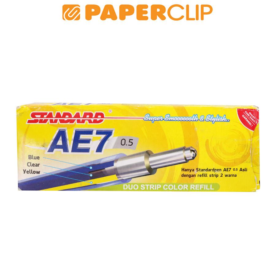 Jual BALLPOINT STANDARD AE7 OPAQUE 0.5 BLUE ISI 12 | Shopee Indonesia