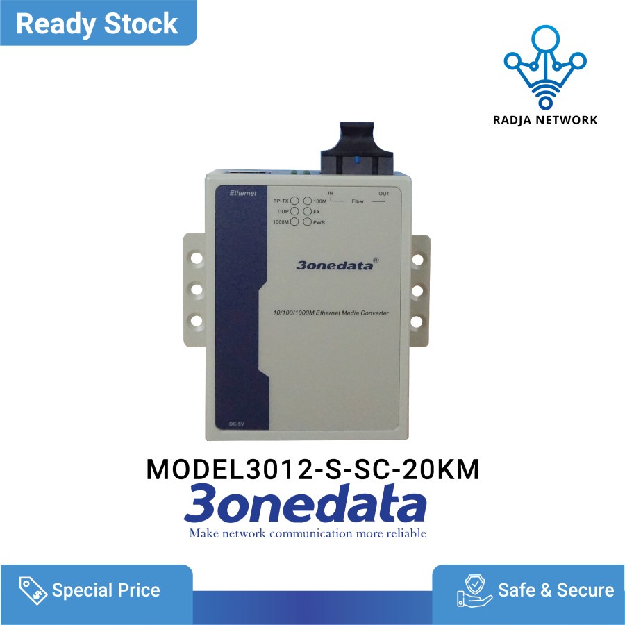 Jual Media Converter 3Onedata MC1200 Fast Ethernet (2PORT) | Shopee Indonesia