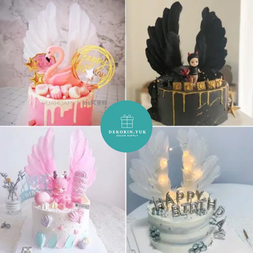 Jual TOPPER KUE BENTUK SAYAP MALAIKAT / Topper cake angel wings / Angel ...