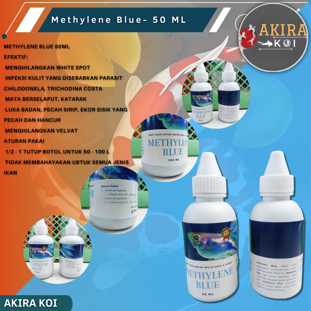 Jual Obat Ikan Methylene Blue 50ml Untuk Semua Jenis Ikan Obat Biru | Shopee Indonesia