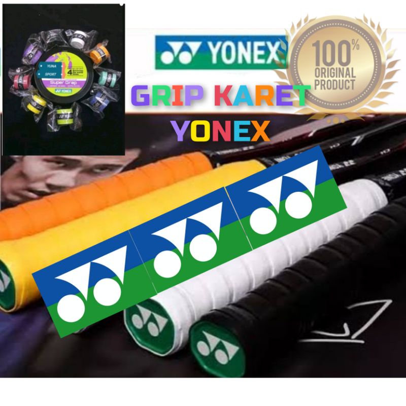 Jual ORIGINAL SUNRISE YONEX GRIP TAPE RUBBER PEGANGAN RAKET GRIP KARET ASLI BADMINTON BULU ...