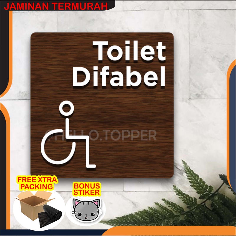 Jual Promo Sign Toilet Difabel Kayu Kotak | Signage Restroom | Papan ...