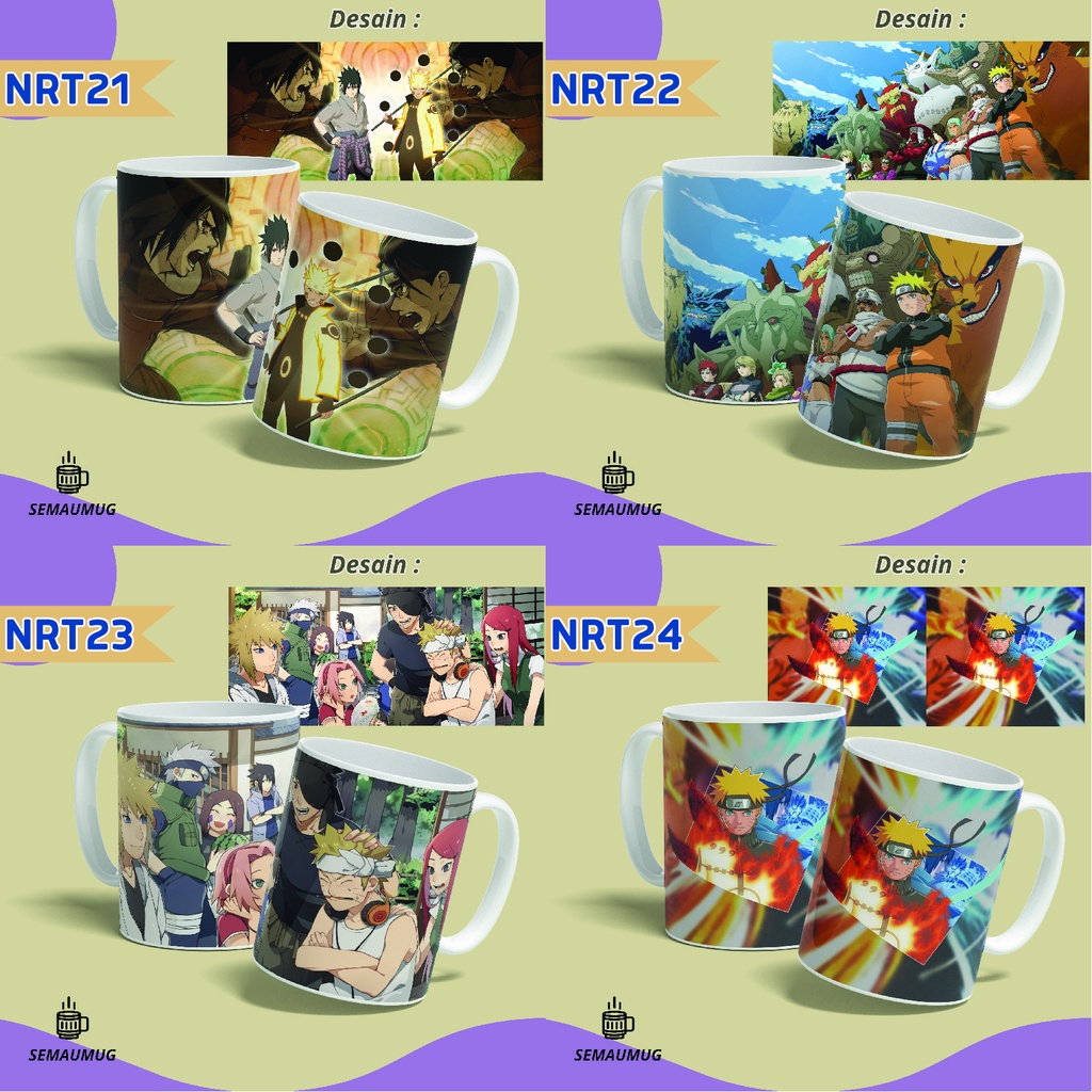 Jual MUG NARUTO HOKAGE KONOHA SASUKE SAKURA KAKASHI KADO ANIME GELAS ...