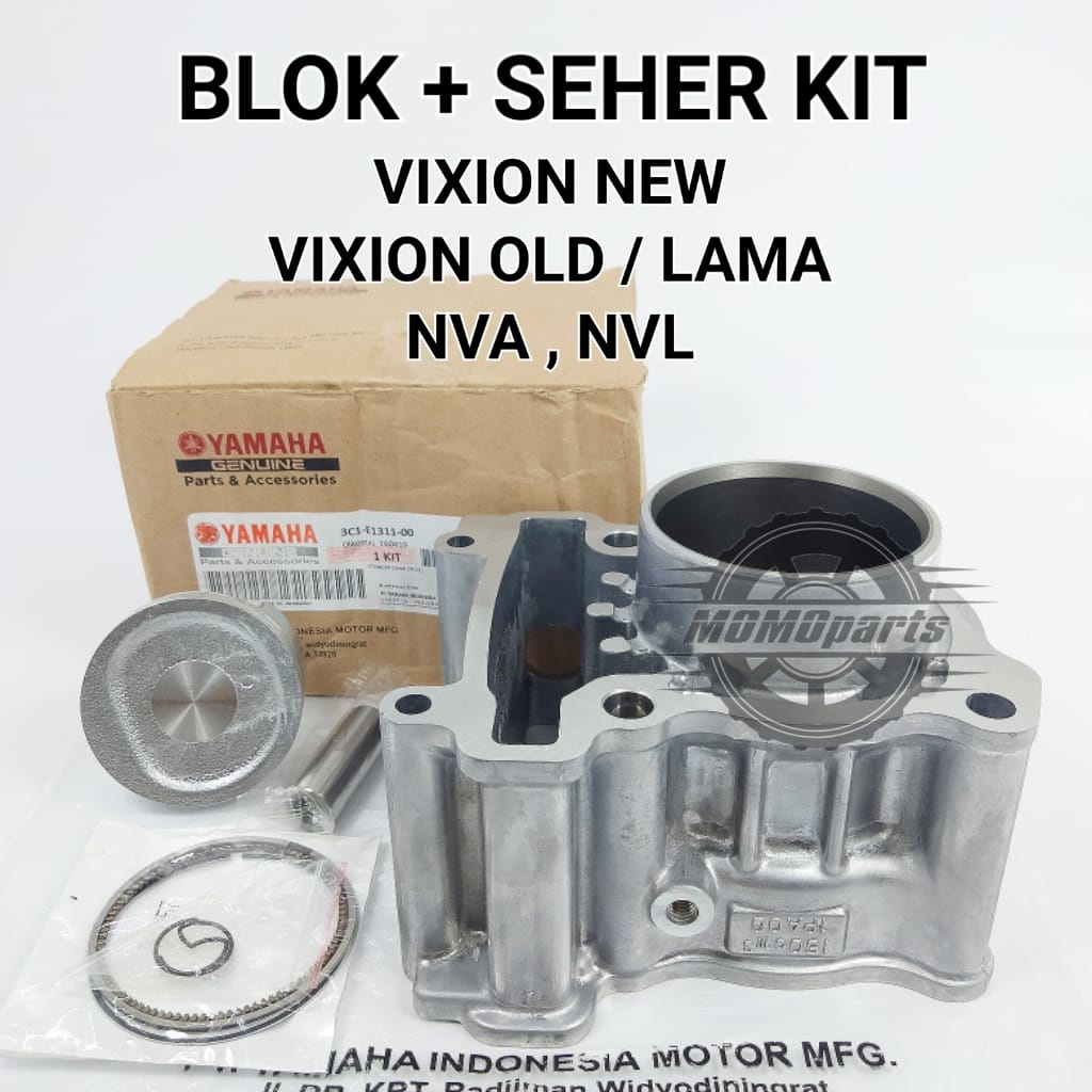 Jual ORIGINAL BLOK SEHER SET KOMPLIT PLUS PISTON KIT YAMAHA VIXION LAMA OLD VIXION NEW BARU NVA ...
