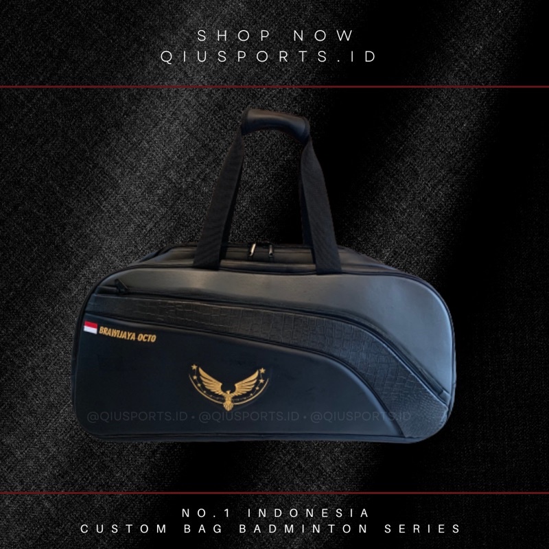 Jual TAS RAKET BADMINTON CUSTOM NAMA - SERIES RANGER BLACK - EXTRA LOGO ...