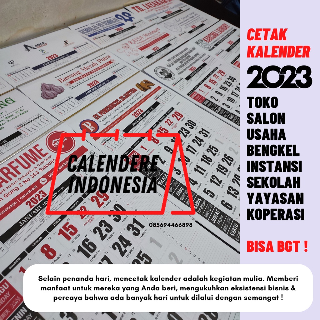 Jual KALENDER KERJA 2024 GRATIS TAMBAH NAMA USAHA / TOKO / INSTANSI ...